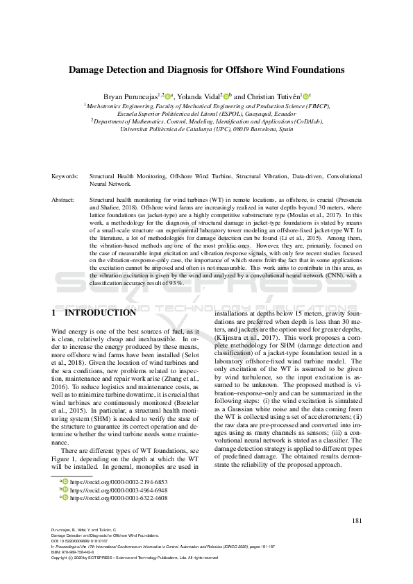 (PDF) Damage Detection and Diagnosis for Offshore Wind Foundations | Yolanda Vidal - Academia.edu