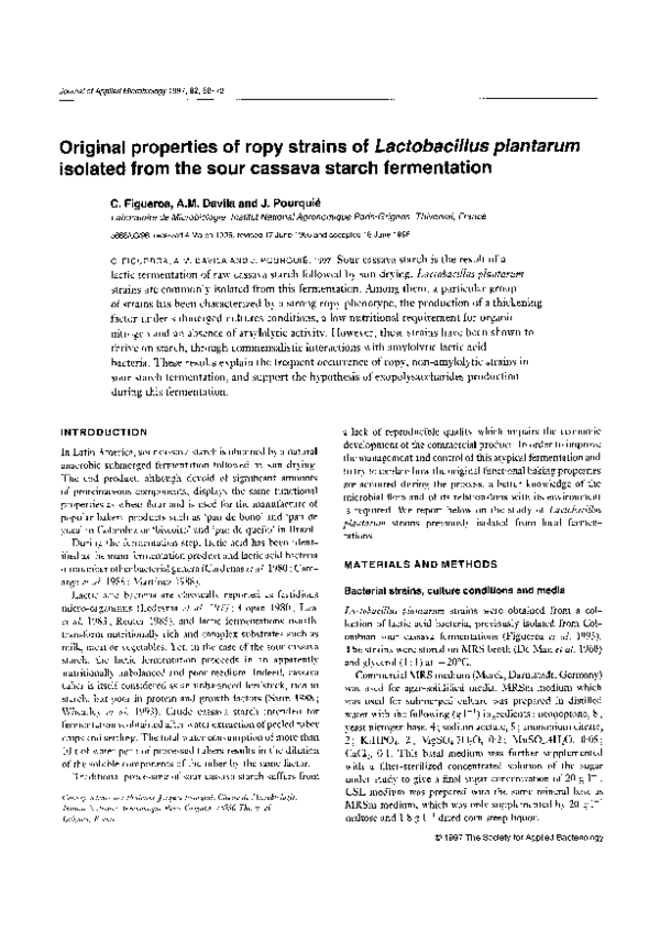 (PDF) Original properties of ropy strains of Lactobacillus plantarum ...