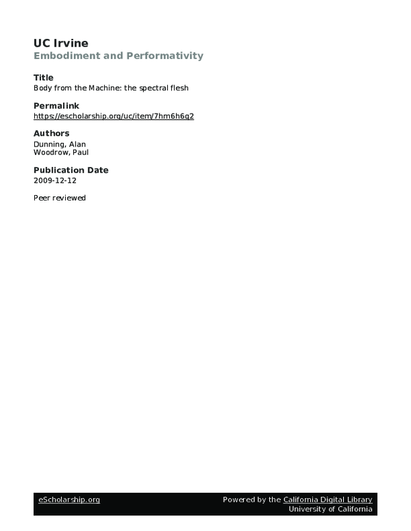 (PDF) Body From the Machine: the Spectral Flesh