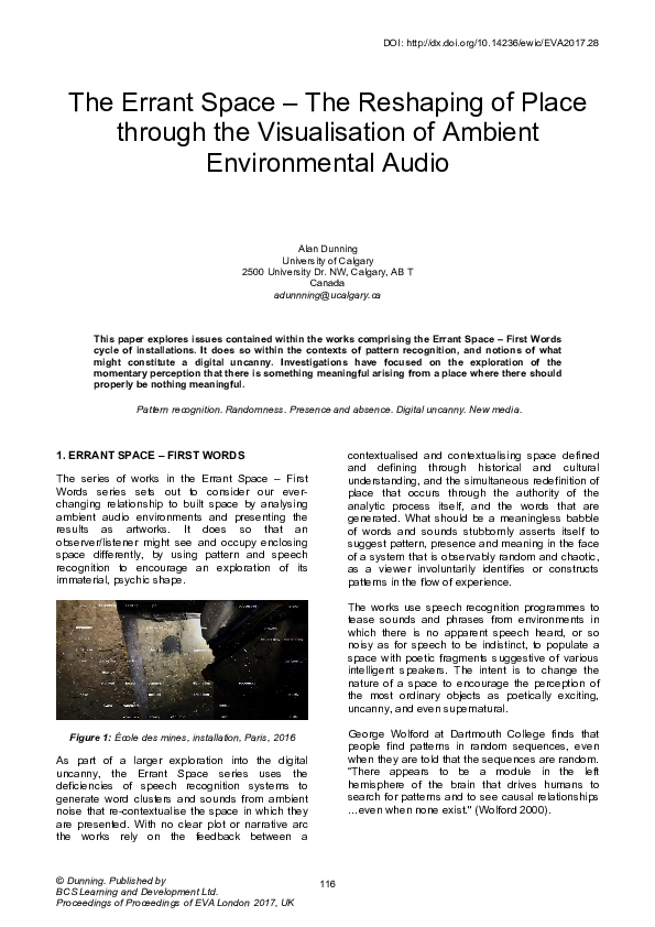 (PDF) The Errant Space – The Reshaping of Place through the ...