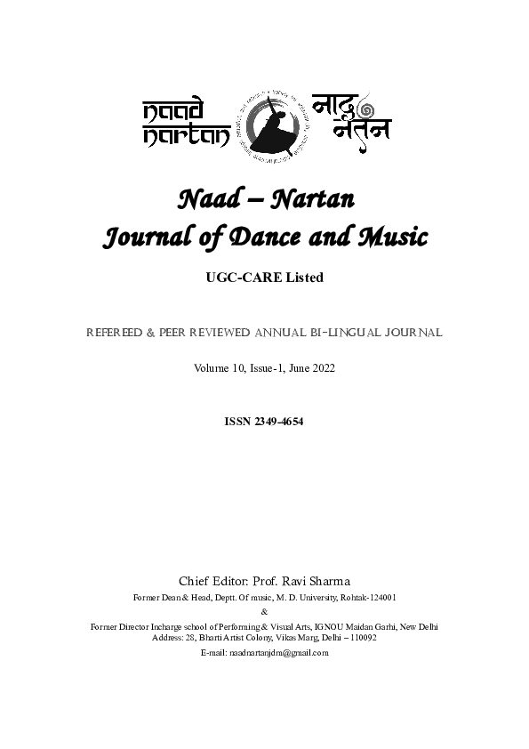 (PDF) Naad-Nartan Journal of Dance & Music UGC-CARE Listed (Referred & Peer Reviewed Annual Bi ...