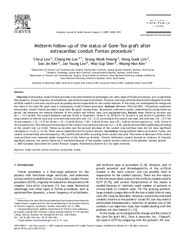 (PDF) Midterm follow-up of the status of Gore-Tex graft after ...