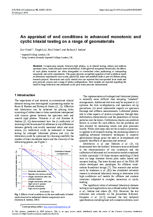 (PDF) An appraisal of end conditions in advanced monotonic and cyclic ...