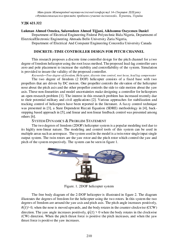 (PDF) Discrete-Time Controller Design for Pitch Channel