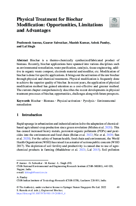 (PDF) Physical Treatment for Biochar Modification: Opportunities ...