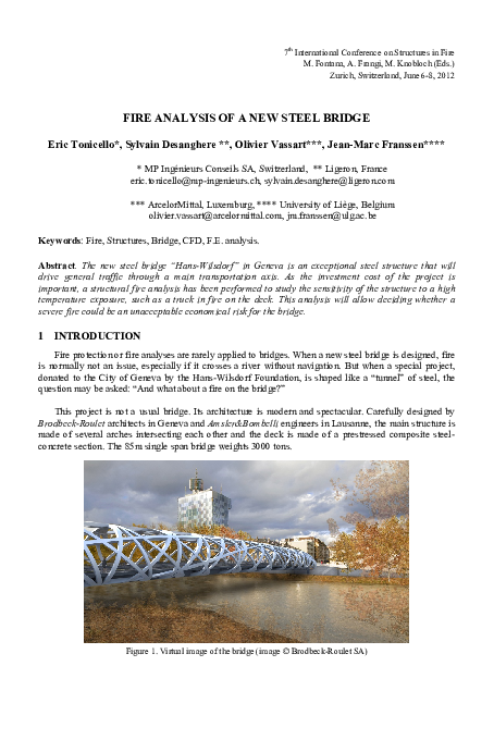 (PDF) Fire Analysis of a New Steel Bridge