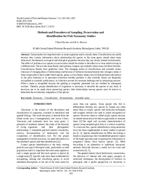(PDF) Fish sampling with active methods
