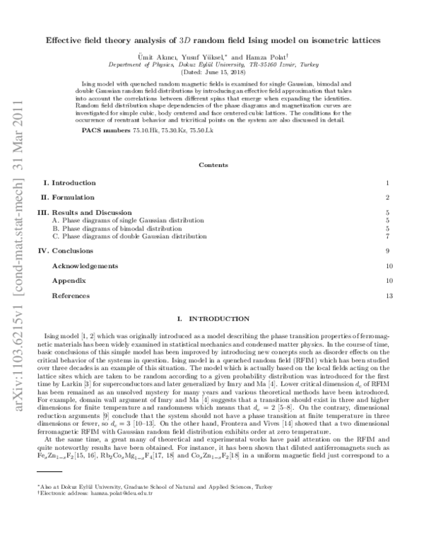 (PDF) Random-field Ising model analysis on cubic lattices
