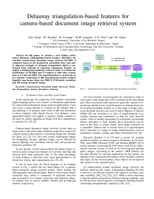 (PDF) Delaunay Triangulation-Based Features for Camera-Based Document Image Retrieval System