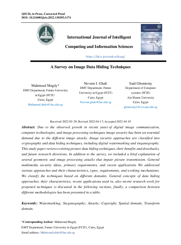 (PDF) A Survey on Image Data Hiding Techniques**