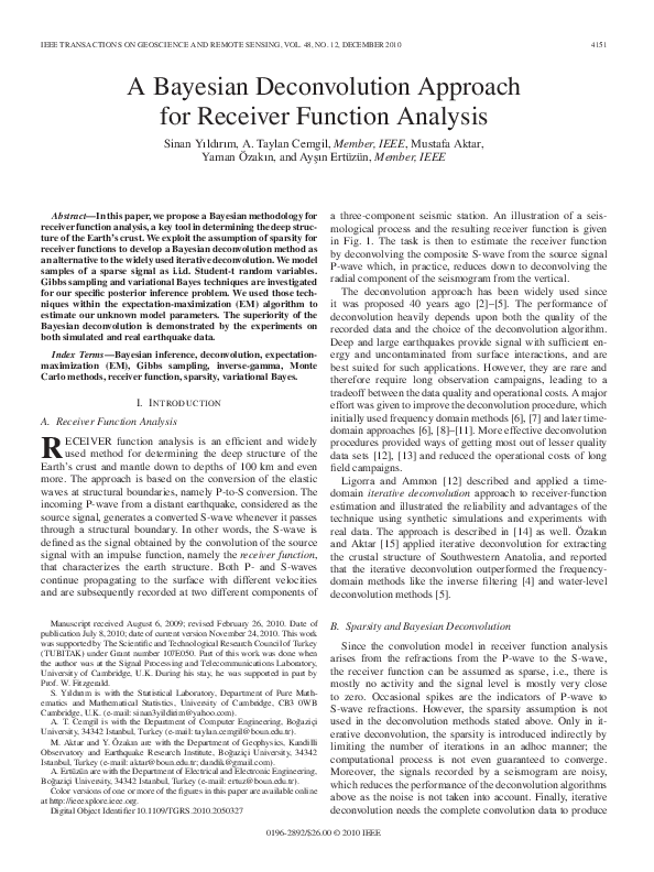 Pdf A Receiver Function Analysis