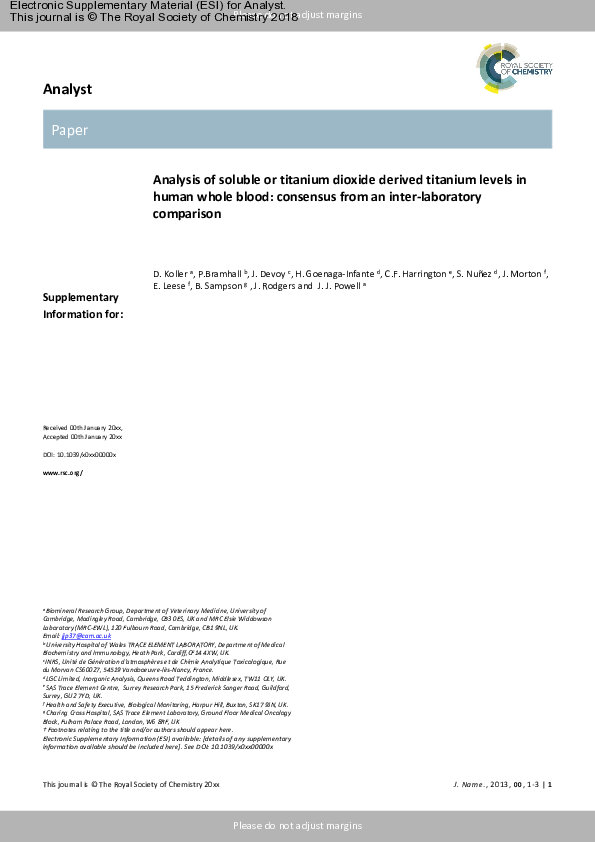 (PDF) Analysis of soluble or titanium dioxide derived titanium levels ...