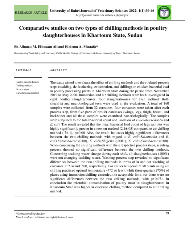 (PDF) Comparative studies on two types of chilling methods | elniema ...