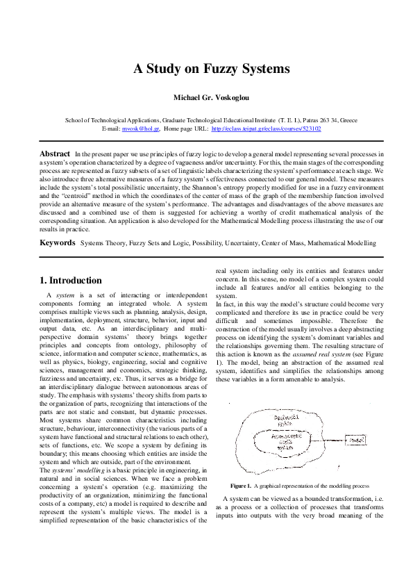 (PDF) A Study on Fuzzy Systems