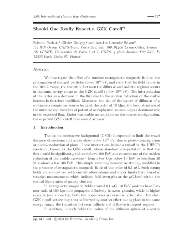 (PDF) Should One Really Expect a GZK Cutoff?