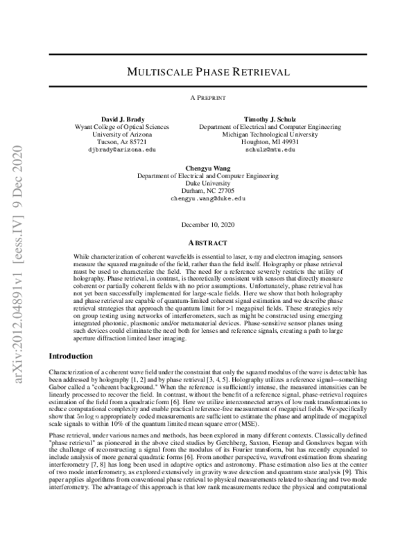 (PDF) Multiscale Phase Retrieval