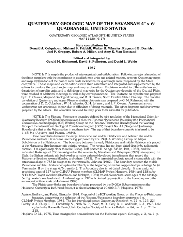 (PDF) Quaternary geologic map of the Savannah 4° x 6° quadrangle ...