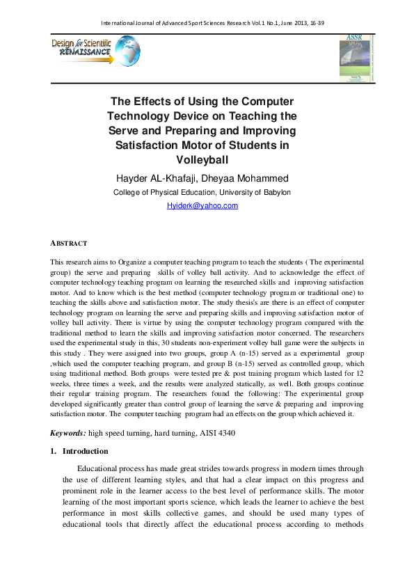 Pdf The Effects Of Using The Computer Technology Device On Teaching