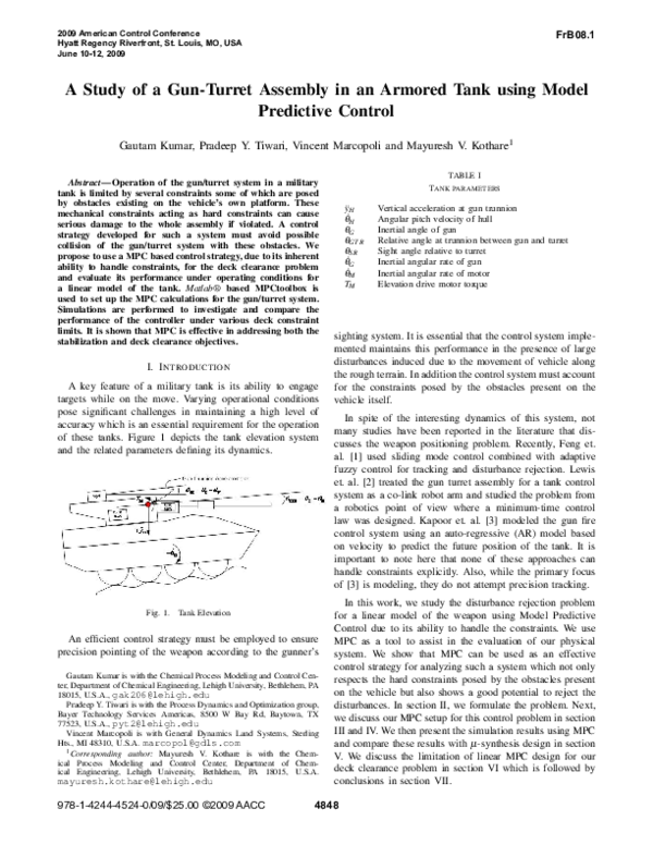 (PDF) A study of a gun-turret assembly in an armored tank using model ...