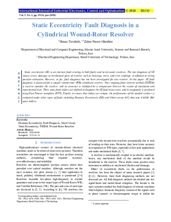 (PDF) Static Eccentricity Fault Diagnosis in a Cylindrical Wound-Rotor ...
