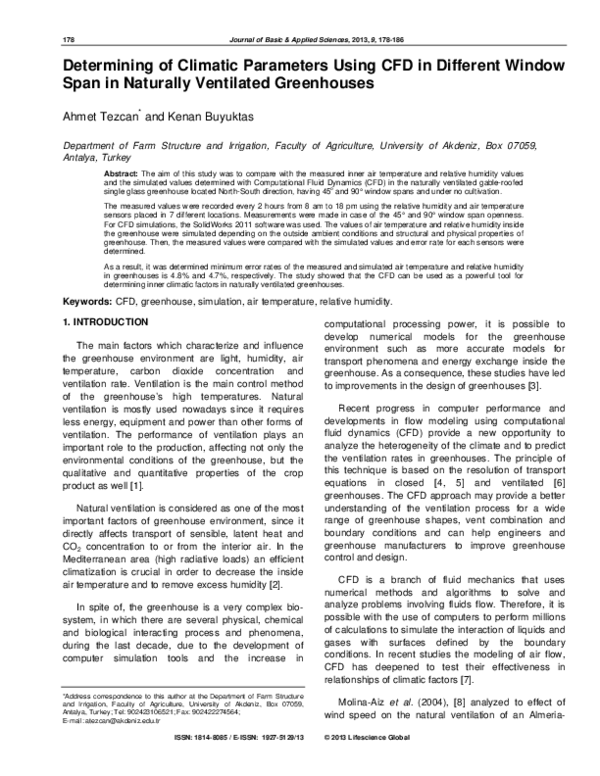 (PDF) Determining of Climatic Parameters Using CFD in Different Window ...