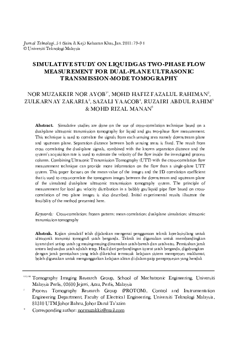Pdf Dual Plane Ultrasonic Tomography For Flow Measurement