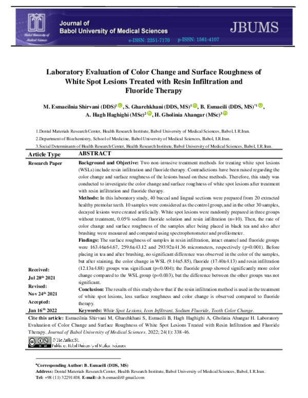 (PDF) Laboratory Evaluation of Color Change and Surface Roughness of ...