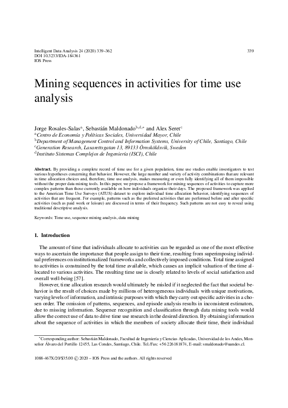 (PDF) Mining sequences in activities for time use analysis