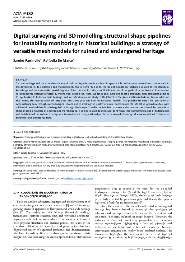 (PDF) Digital surveying and 3D modelling structural shape pipelines for ...