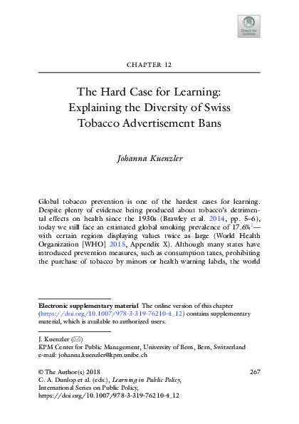 (PDF) The Hard Case for Learning: Explaining the Diversity of Swiss ...