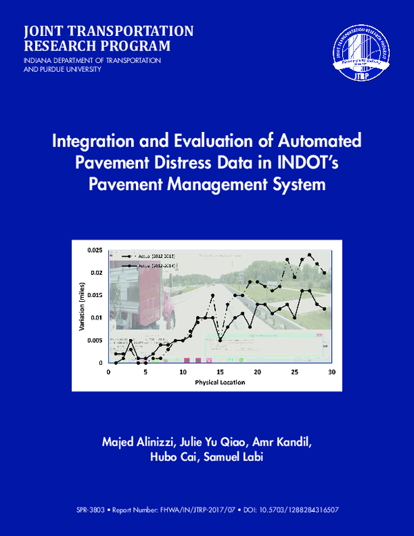 (PDF) Integration and Evaluation of Automated Pavement Distress Data in INDOT’s Pavement ...