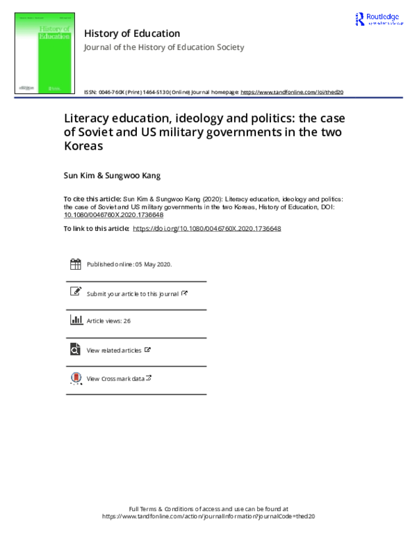 (PDF) Literacy education, ideology and politics: the case of Soviet and ...