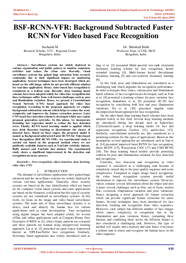 (PDF) BSF-RCNN-VFR: Background Subtracted Faster RCNN for Video based Face Recognition