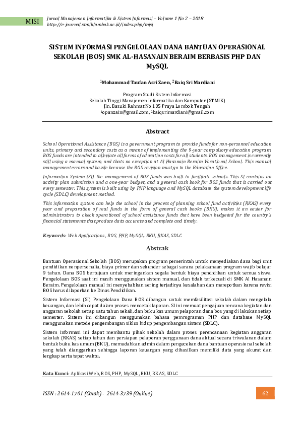 (PDF) SISTEM INFORMASI PENGELOLAAN DANA BANTUAN OPERASIONAL SEKOLAH ...
