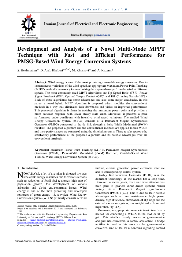 (PDF) Development and Analysis of a Novel Multi-Mode MPPT Technique with Fast and Efficient ...