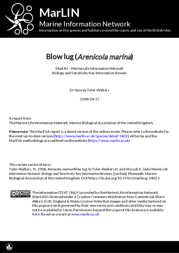 (PDF) MarLIN Marine Information Network Information on the species and ...
