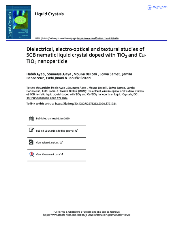 (PDF) Dielectrical, electro-optical and textural studies of 5CB nematic ...