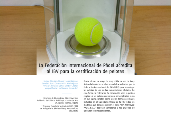 (PDF) La Federación Internacional de Pádel acredita al IBV para la ...