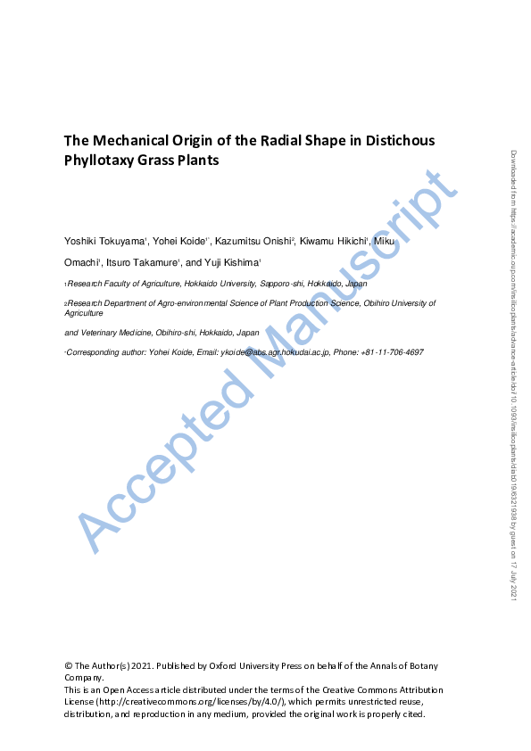 (PDF) The mechanical origin of the radial shape in distichous ...