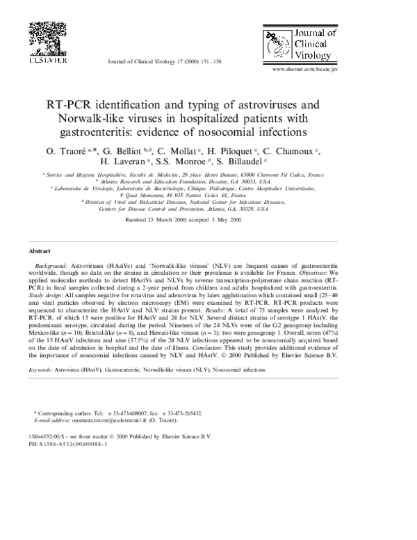 (PDF) RT-PCR identification and typing of astroviruses and Norwalk-like ...