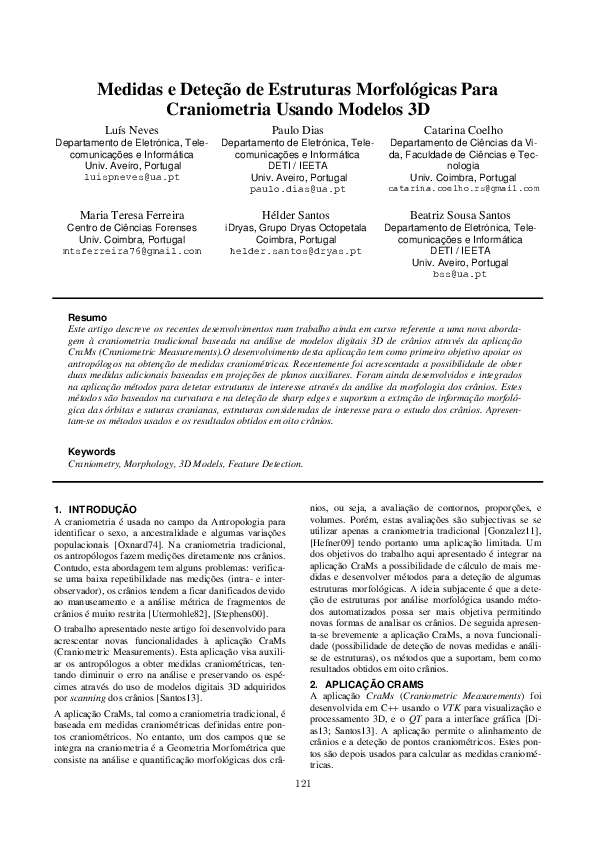 (PDF) Medidas e Deteção de Estruturas Morfológicas para Craniometria ...