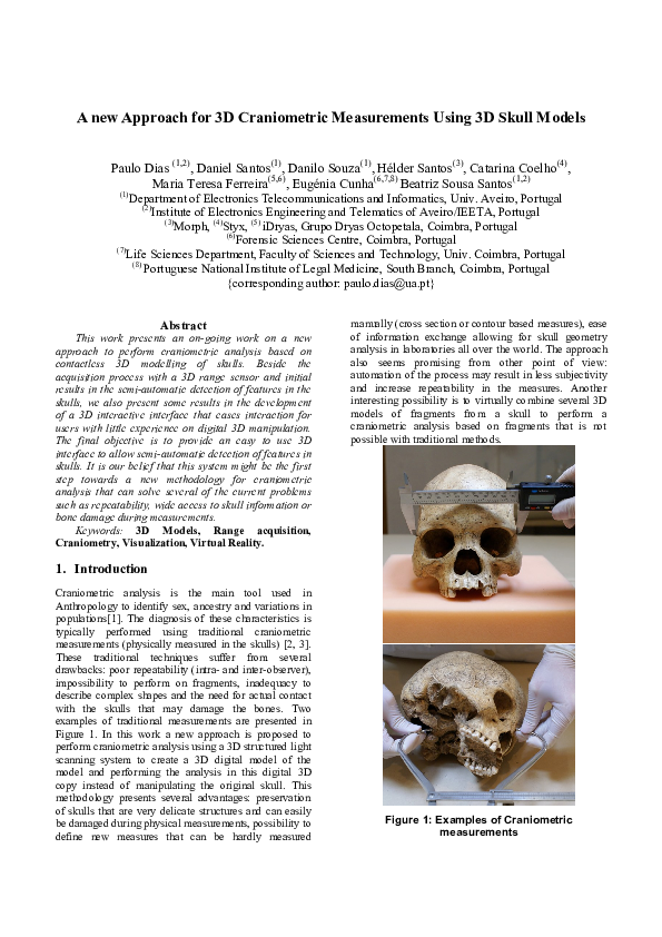 (PDF) A New Approach for 3D Craniometric Measurements Using 3D Skull Models