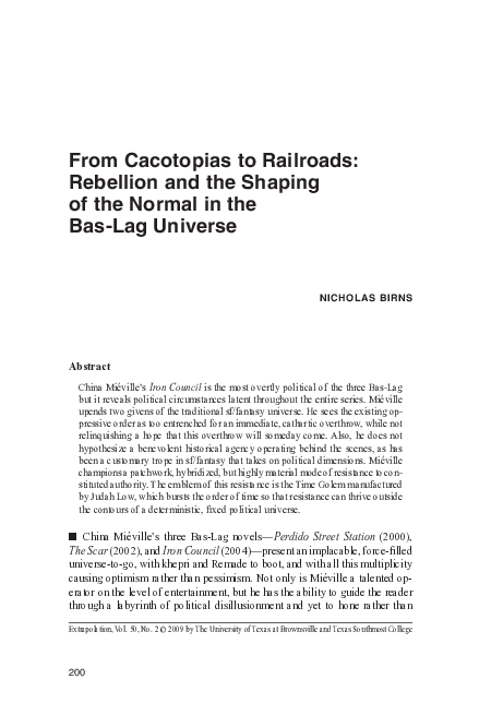 (PDF) From Cacotopias to Railroads: Rebellion and the Shaping of the ...