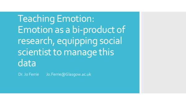 (PDF) Teaching Emotion: Emotion as a Bi-product of Research, Equipping ...