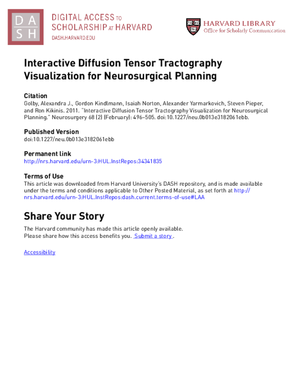 (PDF) Interactive DTI Tractography for Surgery