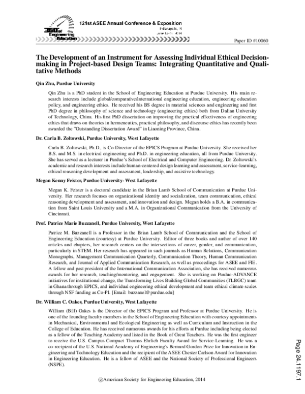 (PDF) The Development of an Instrument for Assessing Individual Ethical ...
