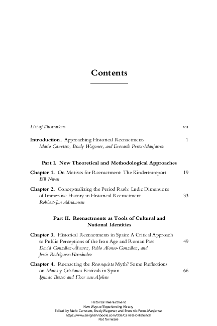 (PDF) Historical Reenactment. Table of Contents.