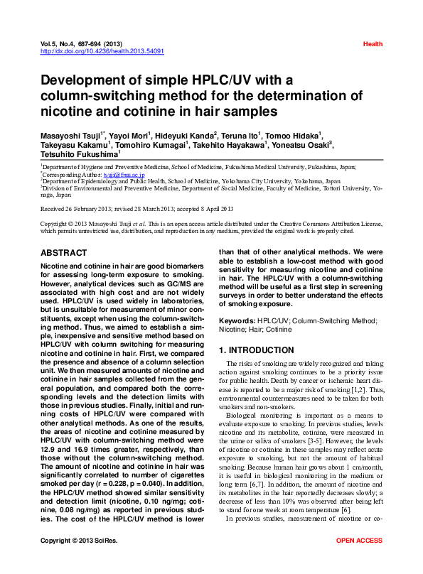 (PDF) Development of simple HPLC/UV with a column-switching method for ...