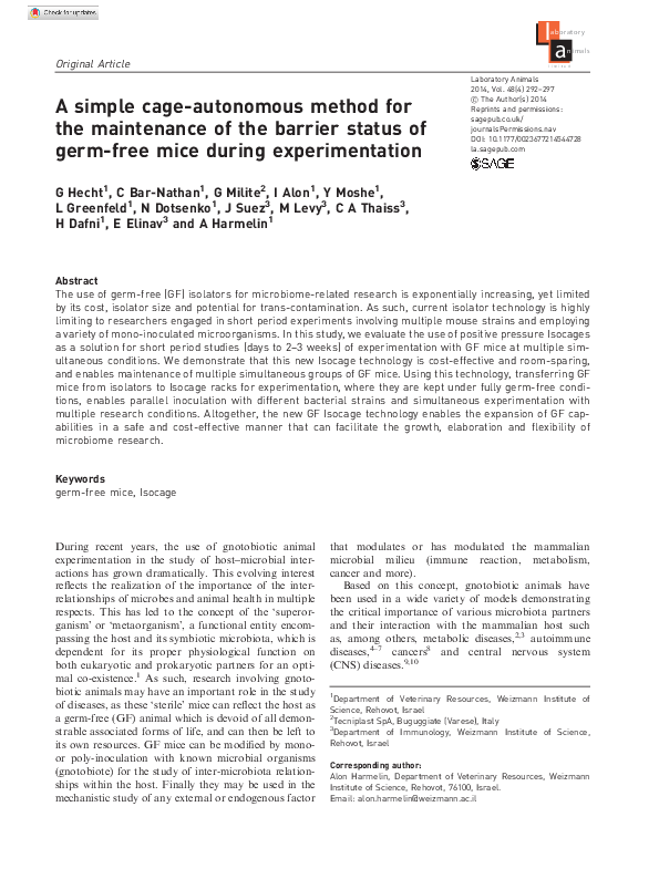 (PDF) A simple cage-autonomous method for the maintenance of the ...