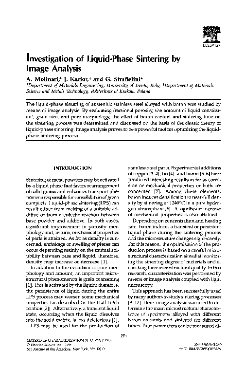 Investigation of liquid-phase sintering by image analysis
